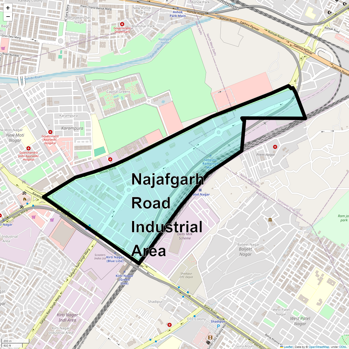 DLF One Midtown Location Map - Moti Nagar, Delhi
