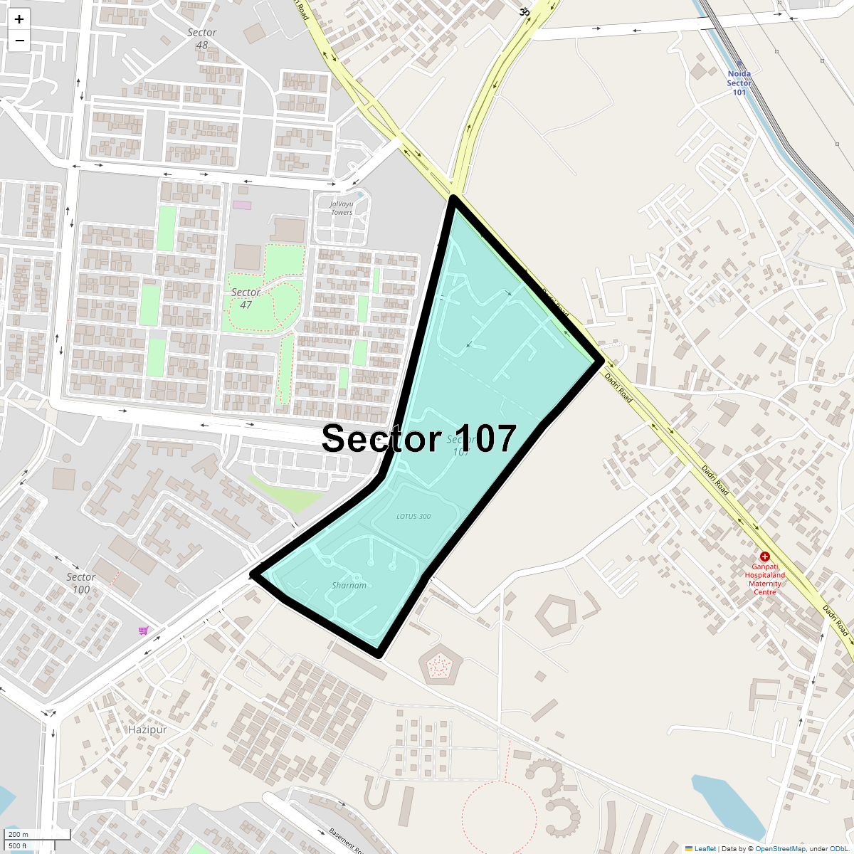 Sector 107 Noida Overview - Map, Property Rates, Projects, Reviews ...