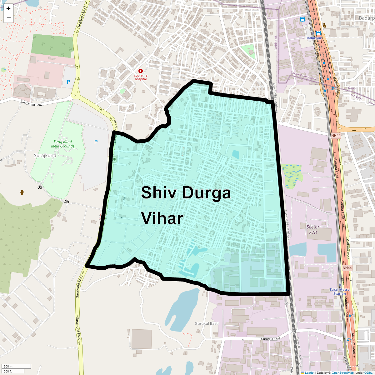 Eros Cliffton Apartments Location Map - Charmwood Village, Faridabad