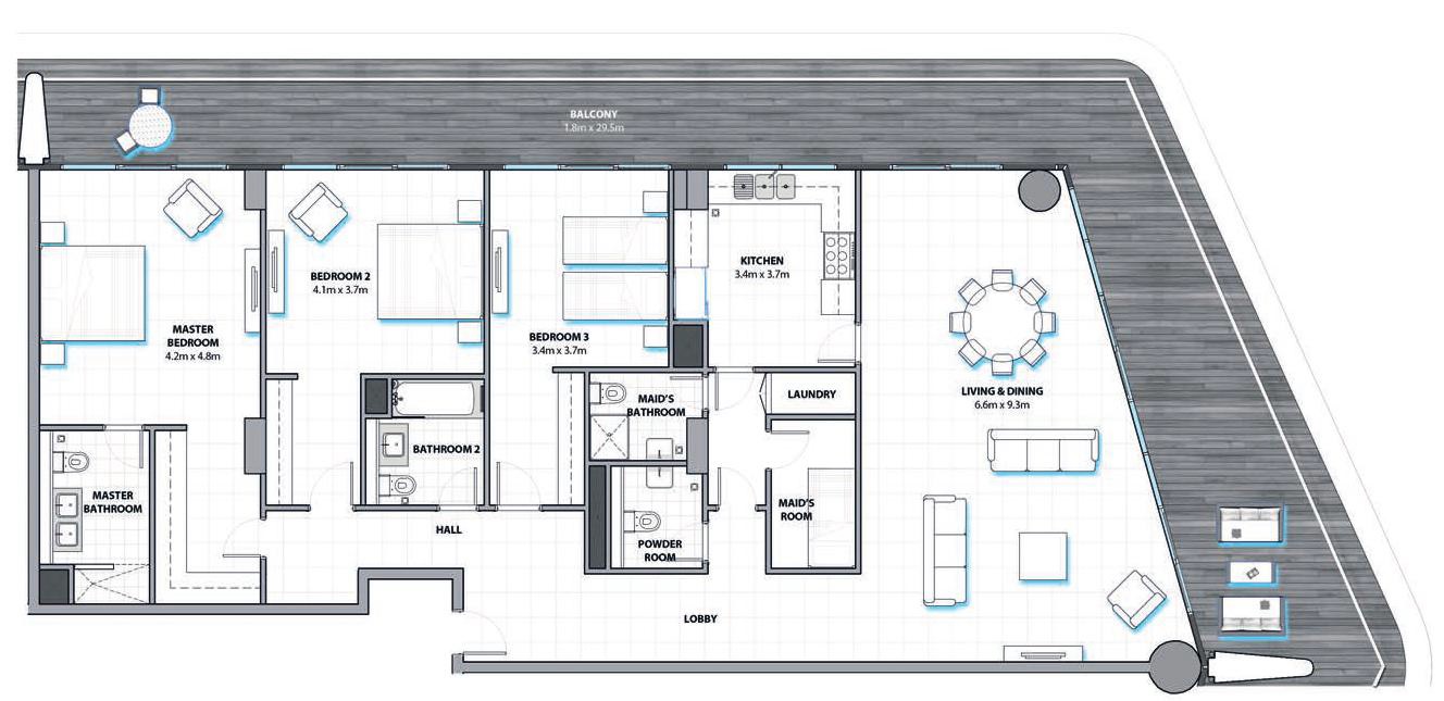 Aldar Al Hadeel Floor Plans - Unit Plans in Al Raha Beach, Abu Dhabi