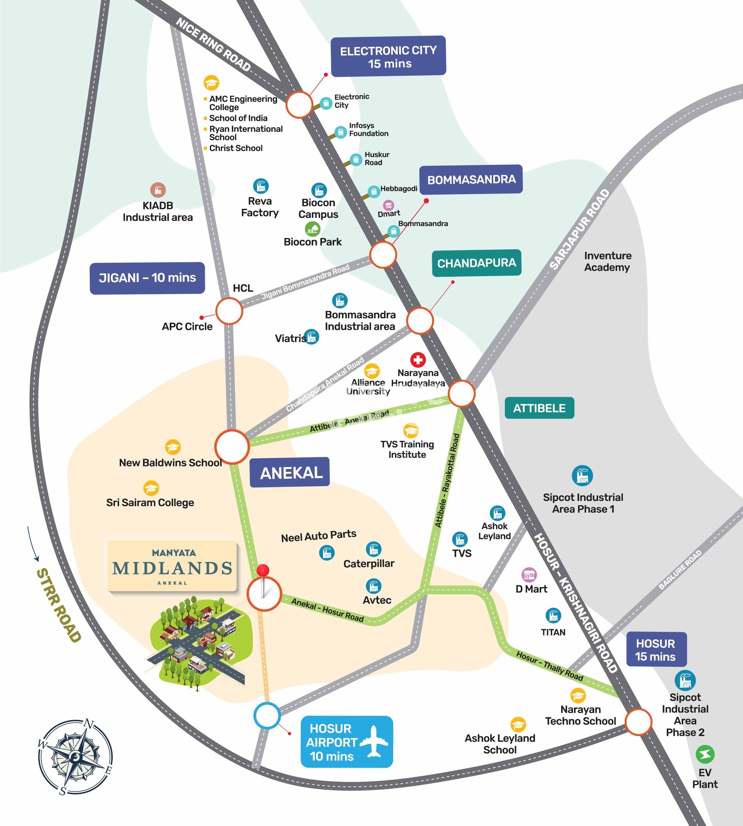 Resale 1200 Sq.Ft. Plot in Manyata Midlands, Anekal Bangalore - 7703672