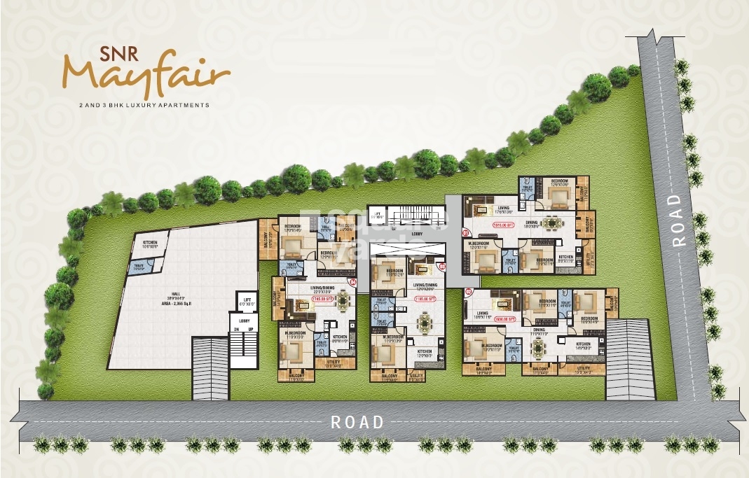SNR Mayfair in HSR layout, Bangalore @ 90.88 Lac - Floor Plans ...
