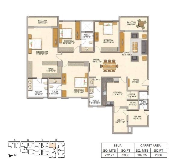 Adarsh Premia Floor Plans - Padmanabha Nagar, Bangalore