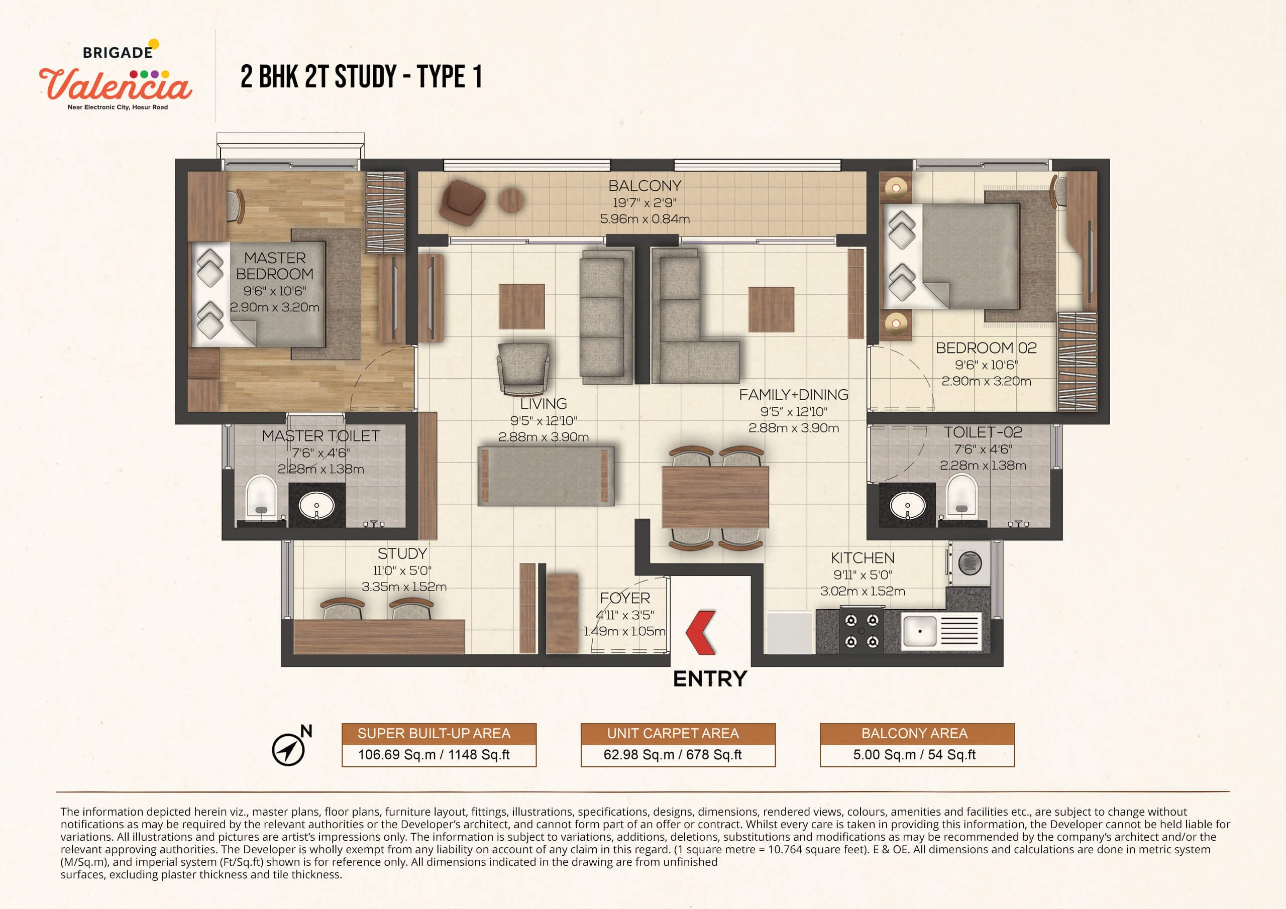 Brigade Valencia in Hosur Road, Bangalore @ 45.63 Lac - Floor Plans ...