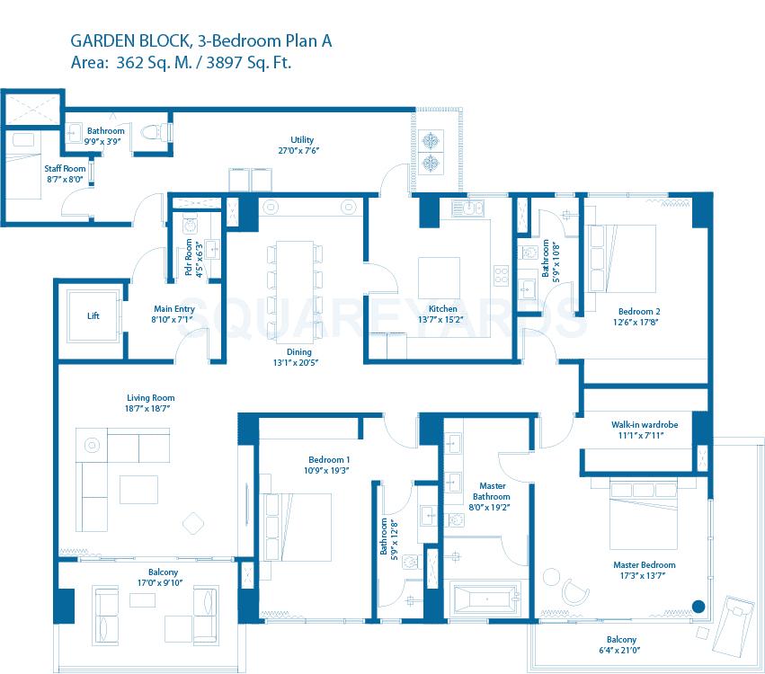 Embassy Lake Terrace in Hebbal, Bangalore @ 5.11 Cr - Floor Plans ...