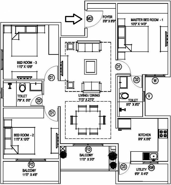 Poorvi Champions Height Floor Plans - Harlur, Bangalore