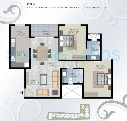 Prestige Silver Crest Floor Plans - Kadubeesanahalli, Bangalore