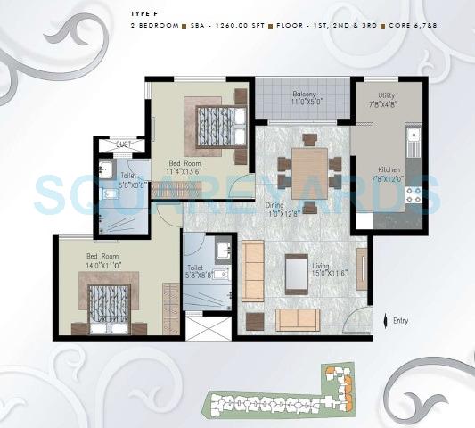 Prestige Silver Crest Floor Plans - Kadubeesanahalli, Bangalore