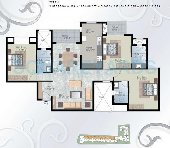 Prestige Silver Crest Floor Plans - Kadubeesanahalli, Bangalore