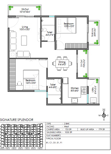 Signature Splendor Floor Plans - Chandapura, Bangalore