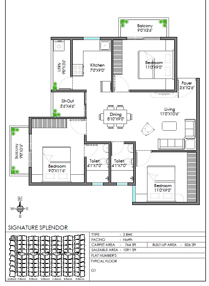 Signature Splendor Floor Plans - Chandapura, Bangalore
