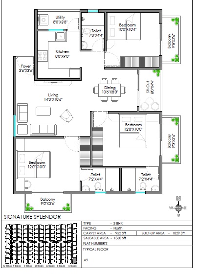 Signature Splendor Floor Plans - Chandapura, Bangalore