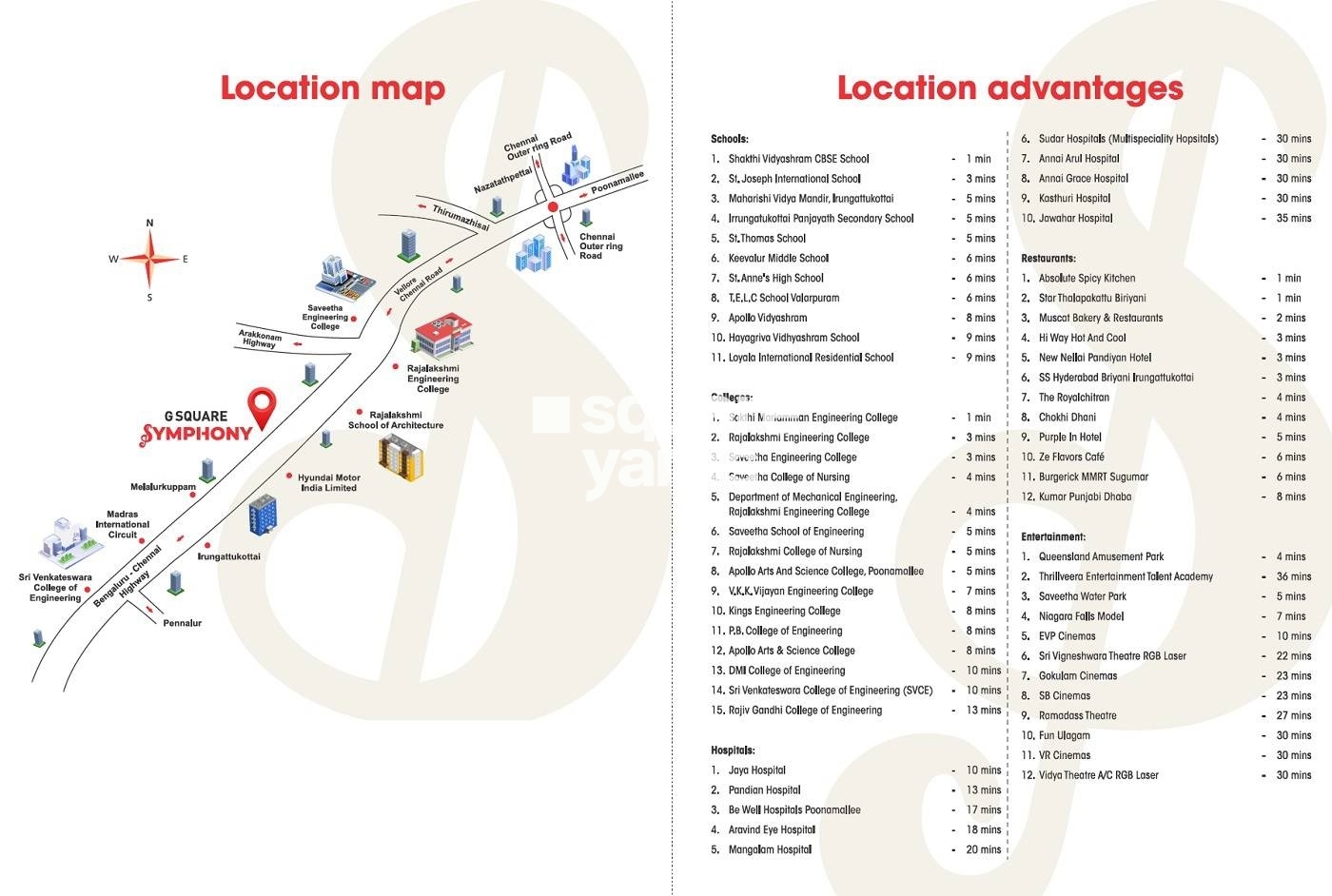 G Square Symphony Sriperumbudur, Chennai - Price List, Project Info & Highlights