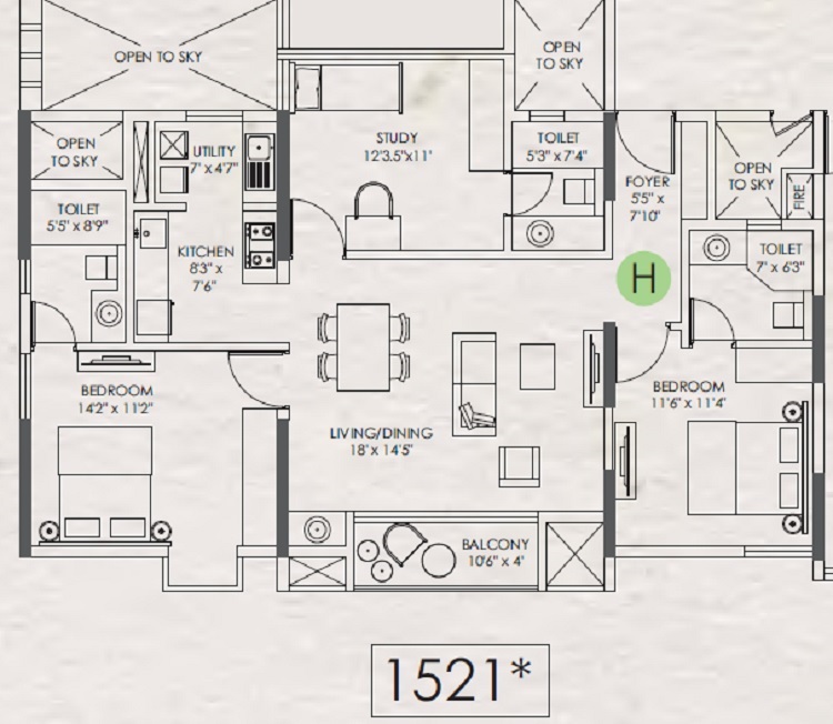 Appaswamy Clover By The River Floor Plans - Kotturpuram, Chennai