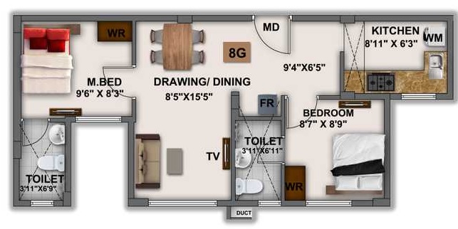Baashyaam Le Chalet Smart Choice Homes Floor Plans - Mevalurkuppam, Chennai