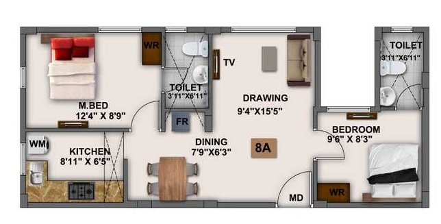 Baashyaam Le Chalet Smart Choice Homes Floor Plans - Mevalurkuppam, Chennai