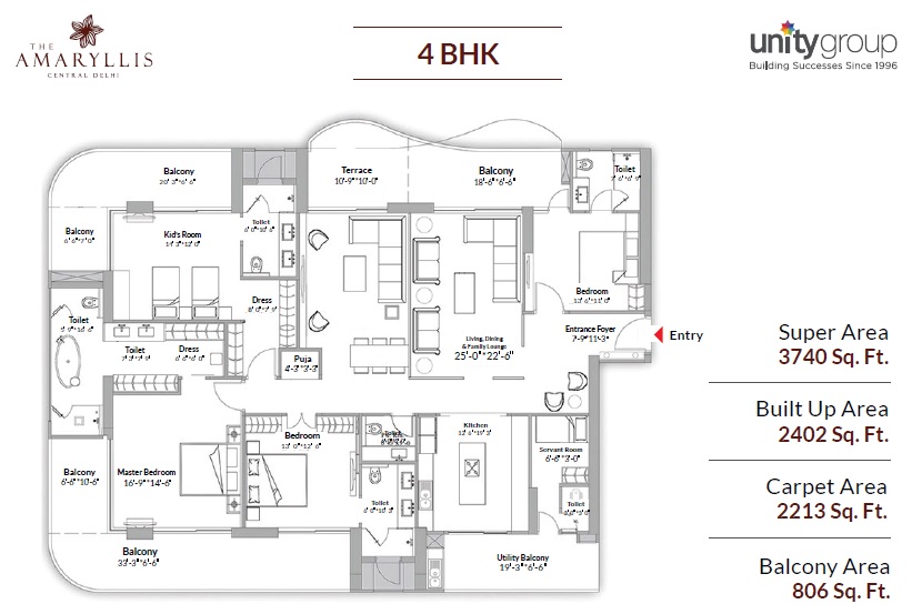 Unity The Amaryllis Phase 3 Floor Plans - Karol Bagh, Delhi