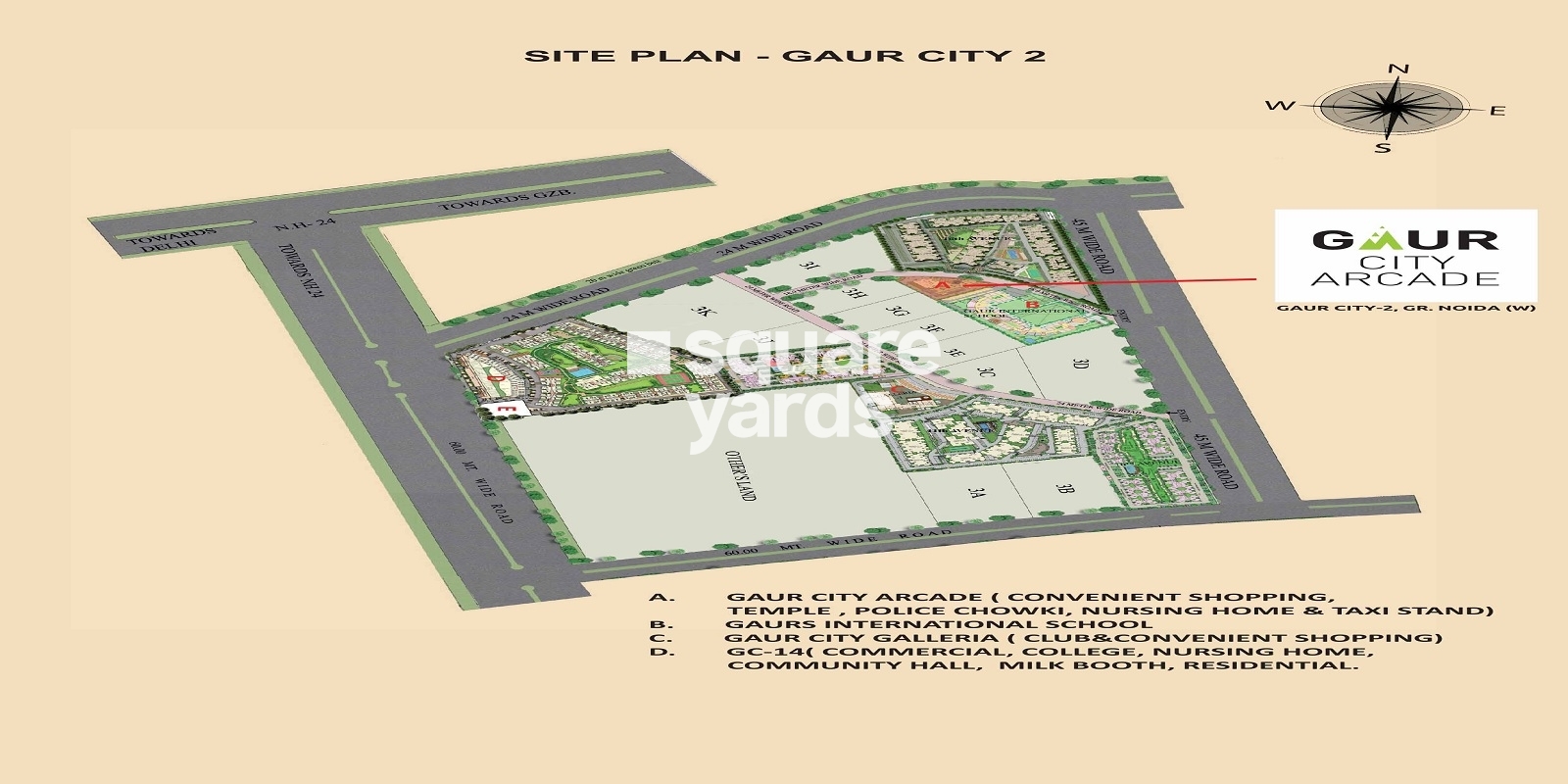 Gaur City Arcade in Gaur City 2, Greater Noida @ 28.30 Lac - Floor ...