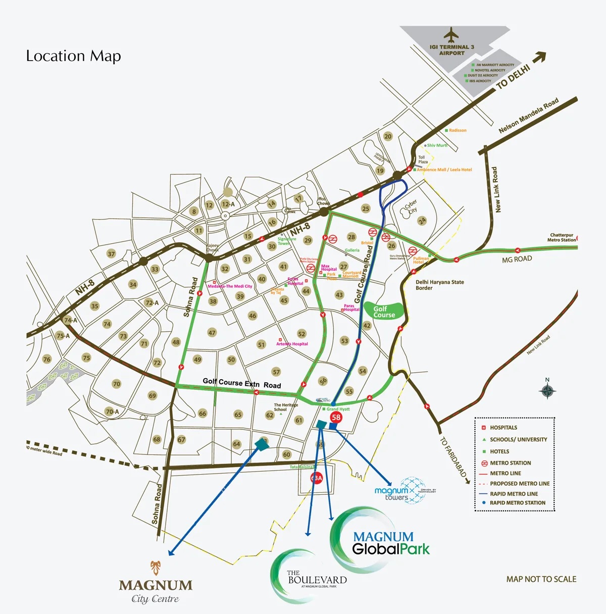 Galaxy Magnum Towers in Sector 58, Gurgaon @ 1.55 Cr - Floor Plans ...