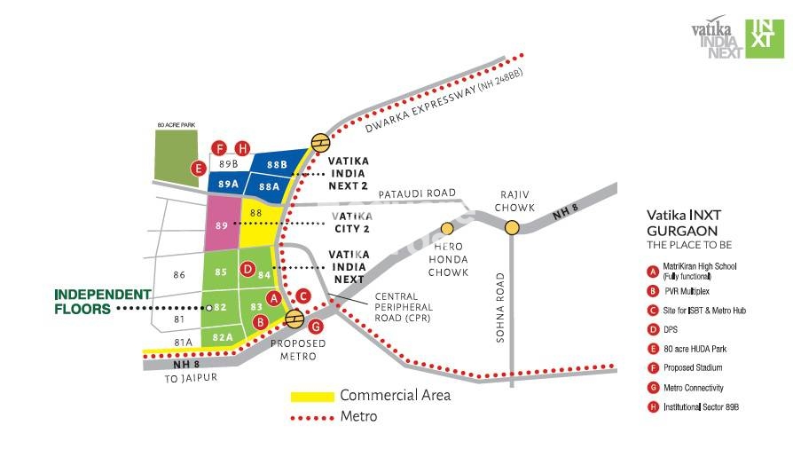 Vatika India Next Floors in Sector 82, Gurgaon @ 90.09 Lac - Floor Plans, Location Map & Reviews