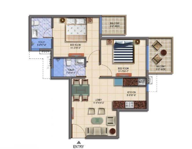 Rental 2 Bedroom 594 Sq.Ft. Apartment in Signature Roselia Phase 2 ...