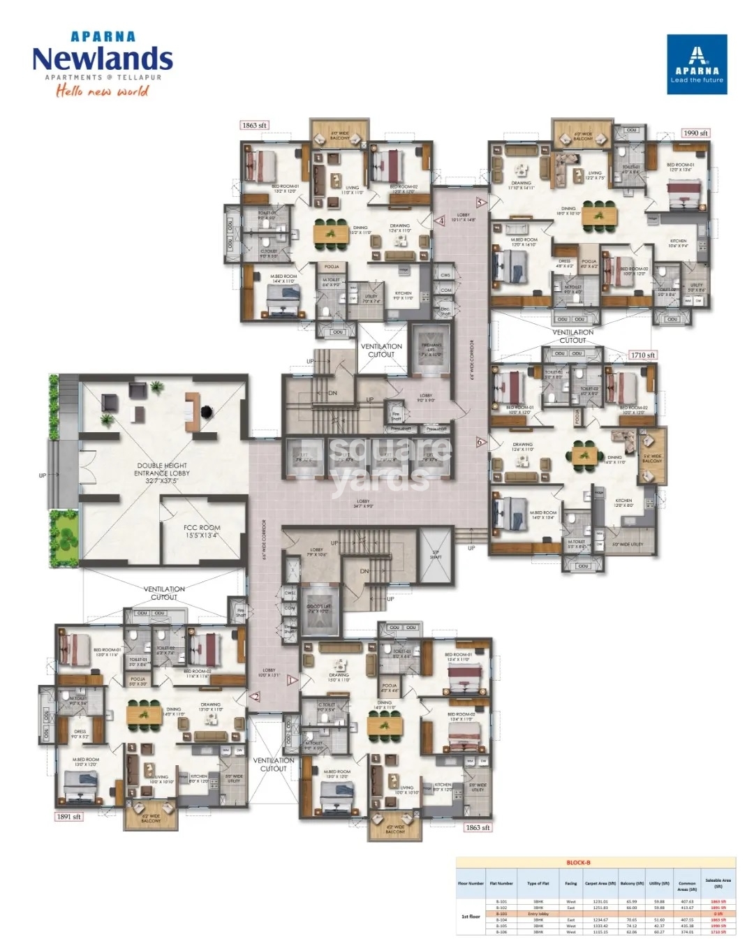 Aparna Newlands Tellapur Hyderabad | Price List, Floor Plan & RERA Details