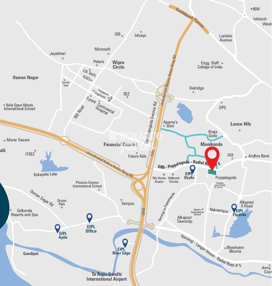 EIPL Corner Stone in Gandipet, Hyderabad @ 99.25 Lac - Floor Plans ...