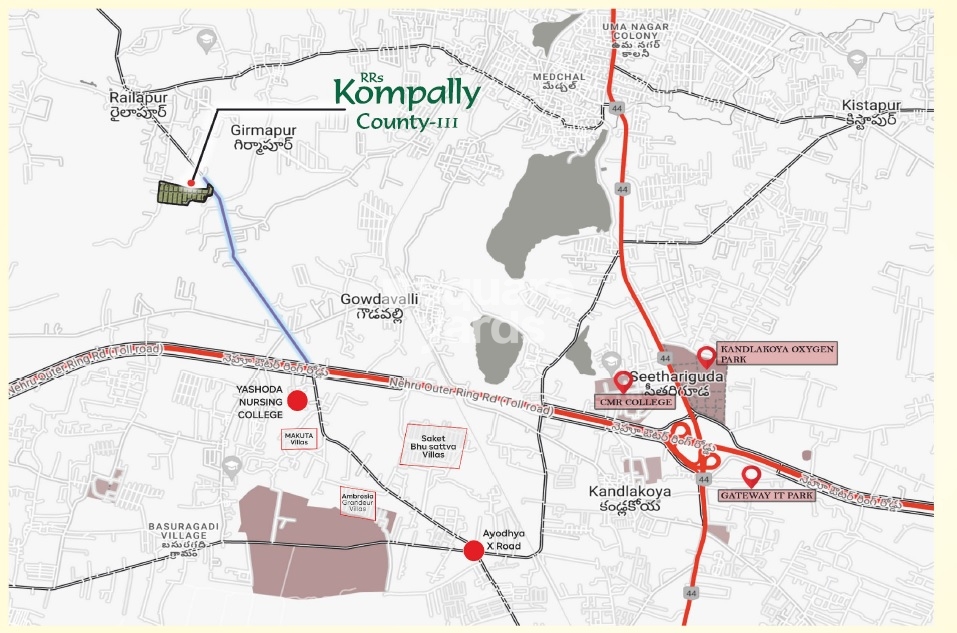 Greater Kompally County in Gundlapochampalli, Hyderabad @ 70.10 Lac ...