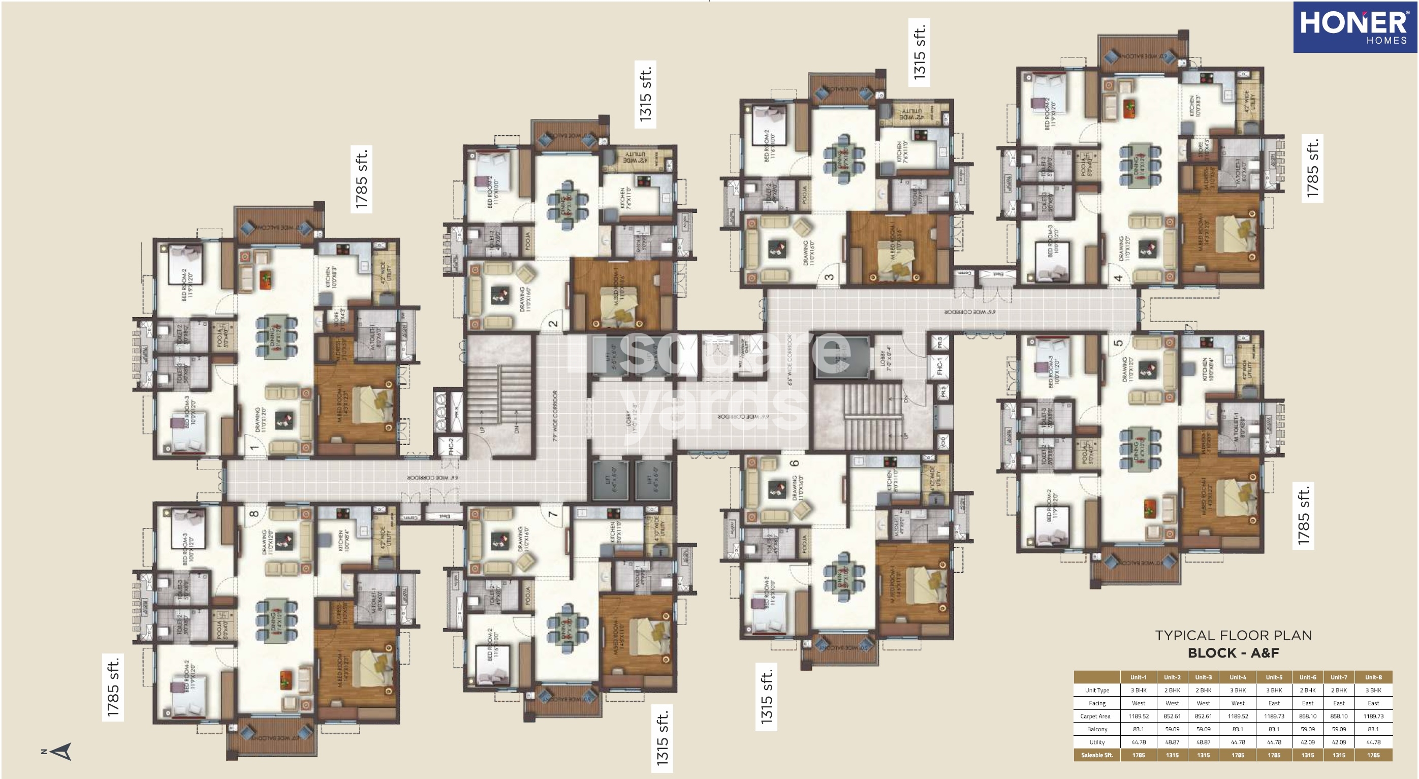 Honer Aquantis in Gopanpally, Hyderabad @ 1.01 Cr - Floor Plans ...