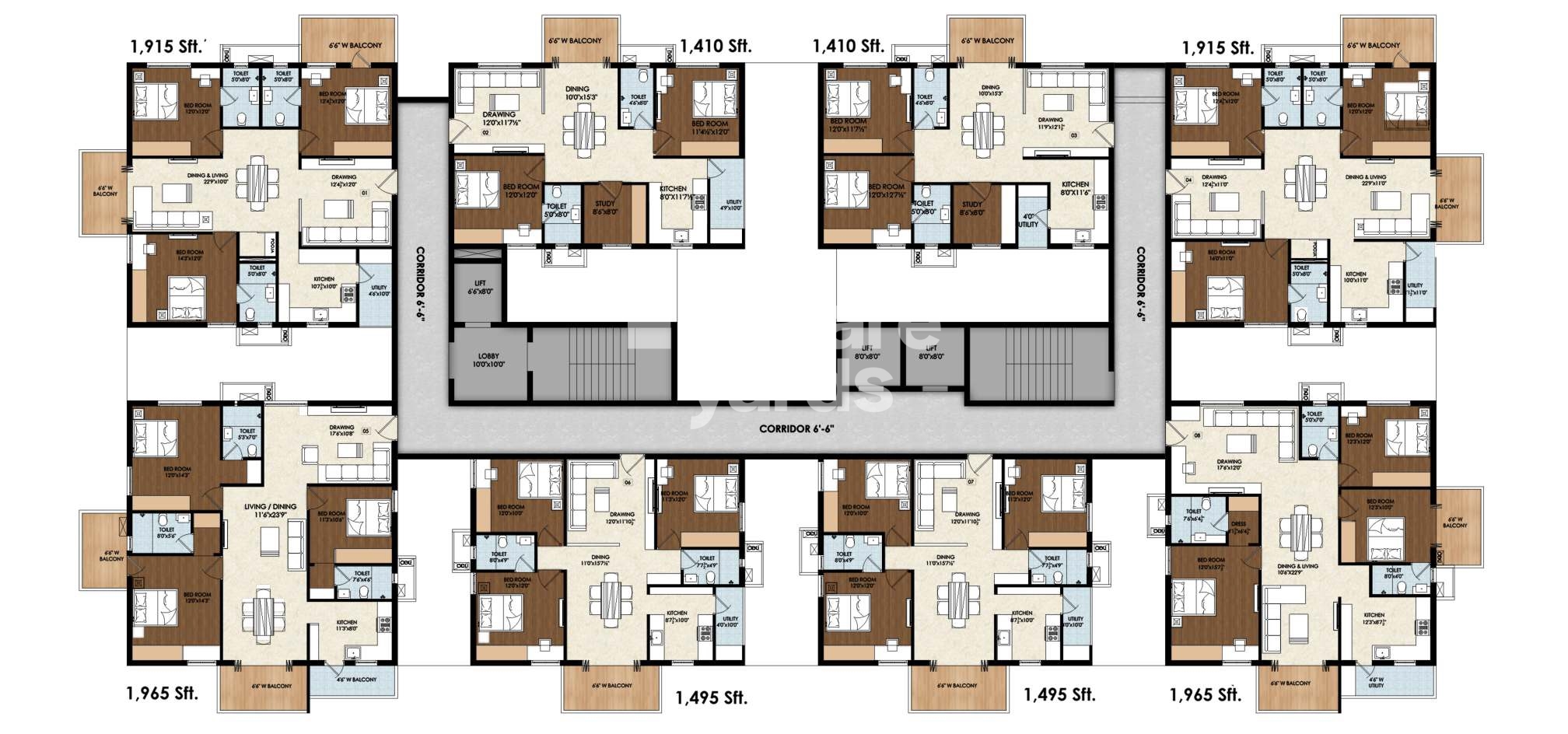 Pranathi Kiara in Tellapur, Hyderabad @ 80.59 Lac - Floor Plans ...
