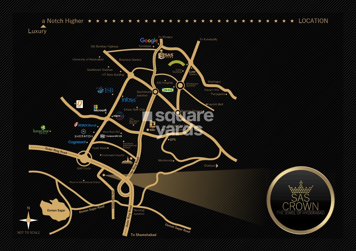 SAS Crown in Kokapet, Hyderabad @ 9.00 Cr - Floor Plans, Location Map ...