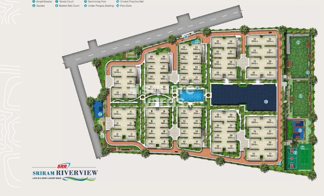 SRR Sriram River View in Narsingi, Hyderabad @ 1.55 Cr - Floor Plans ...