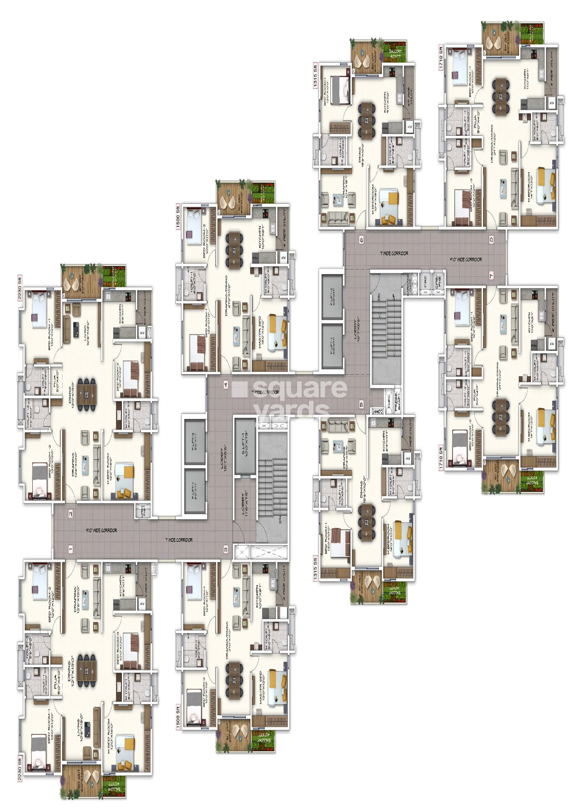 Sukhii Ubuntu in Puppalaguda, Hyderabad @ 1.16 Cr - Floor Plans ...