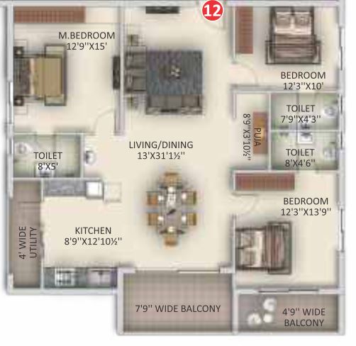 Anuhar Rami Reddy Towers Floor Plans - Manikonda, Hyderabad