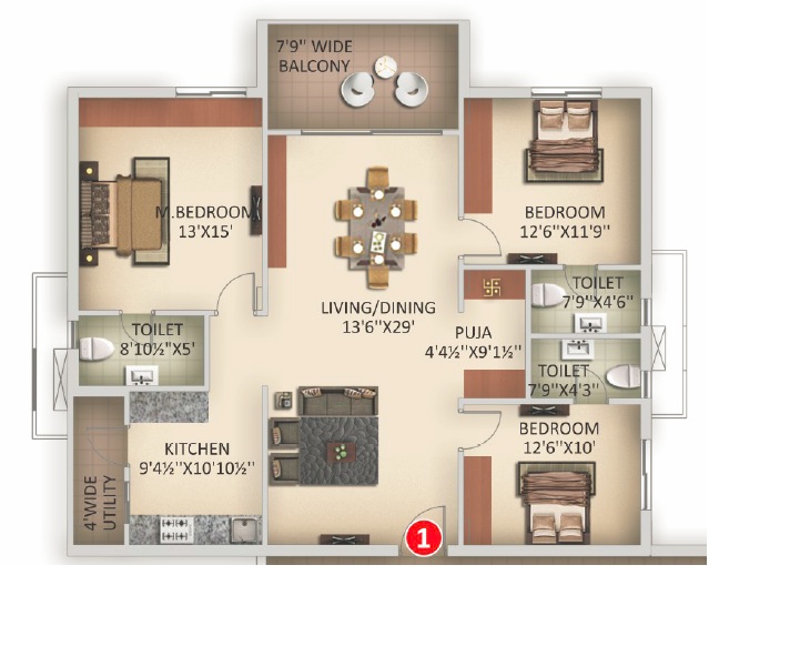 Rami Reddy Tower in Manikonda, Hyderabad @ 61.63 Lac - Floor Plans ...