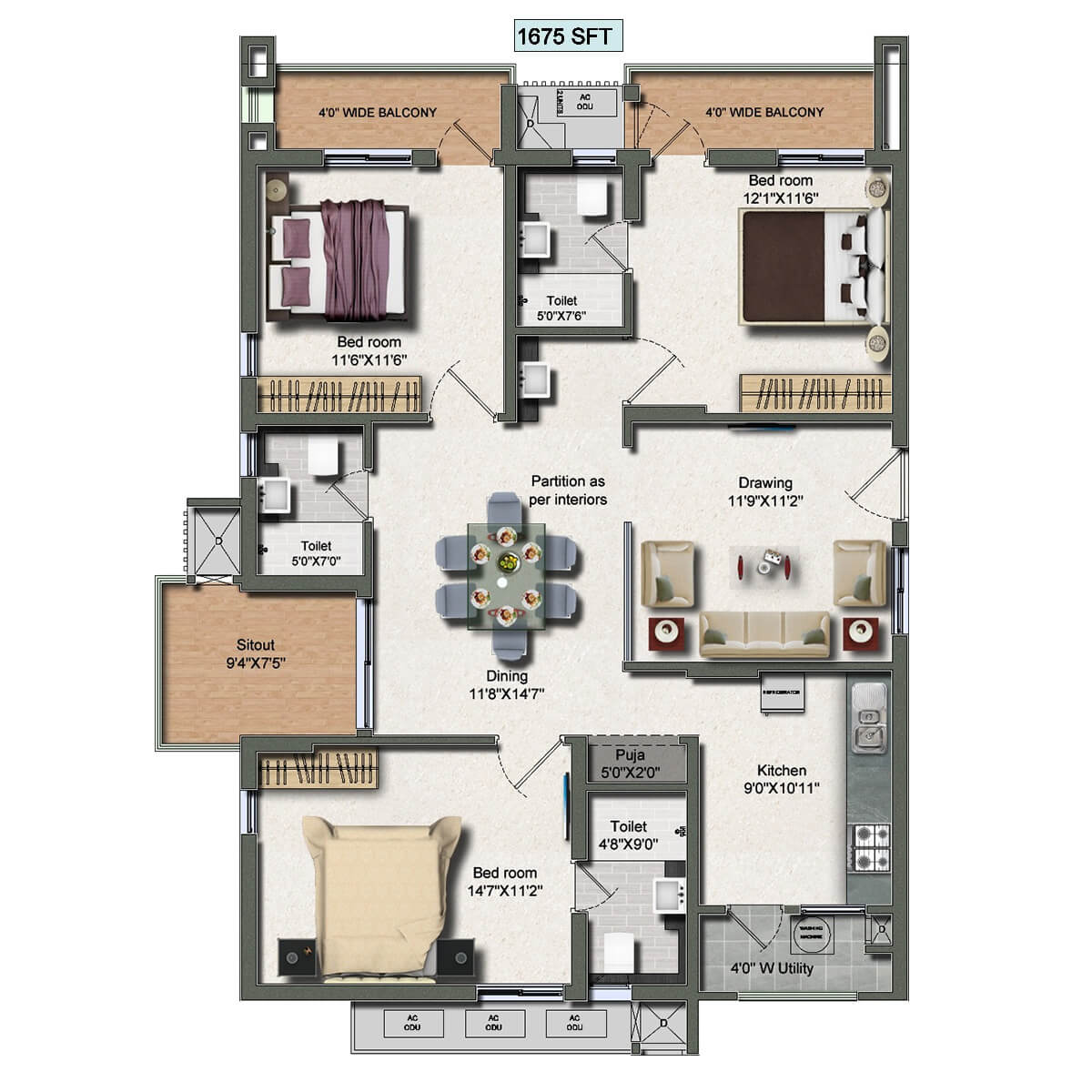 Vertex Panache in Gachibowli, Hyderabad @ 88.00 Lac - Floor Plans ...