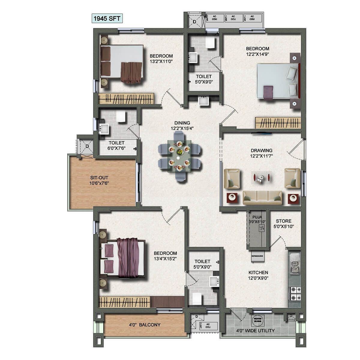 Vertex Panache Floor Plans - Gachibowli, Hyderabad
