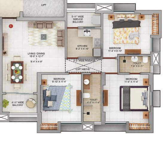 Merlin Urvan Floor Plans - Dum Dum, Kolkata