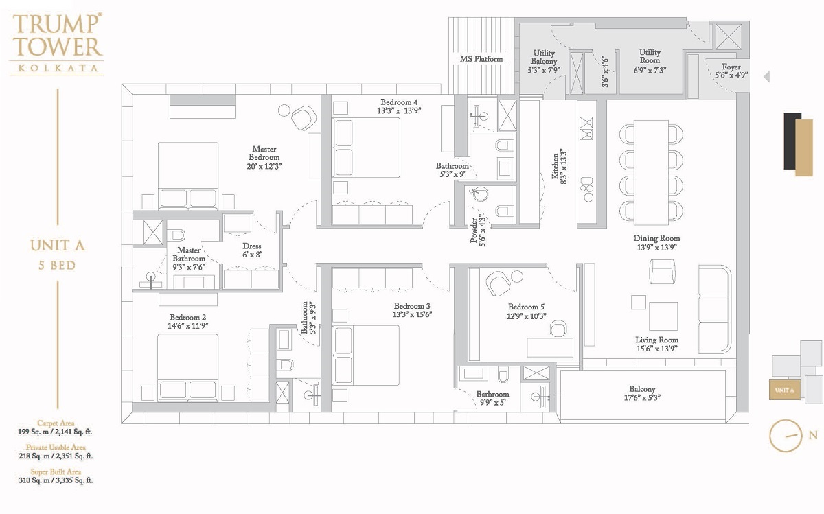 Tribeca Trump Tower Floor Plans - Topsia, Kolkata