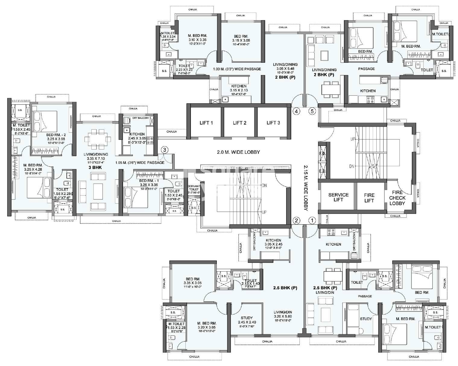 Wadhwa Atmosphere O2 in Mulund West, Mumbai @ 1.45 Cr - Floor Plans ...
