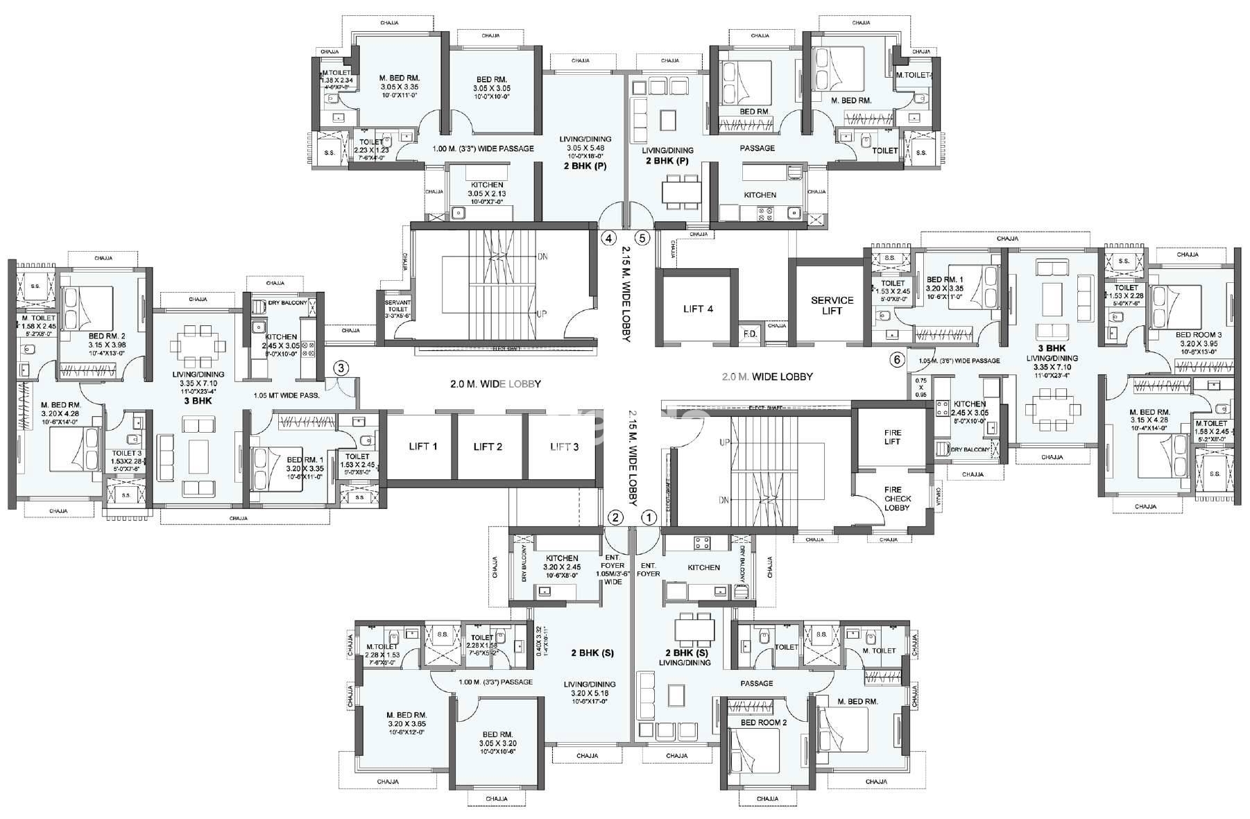 Wadhwa Atmosphere O2 in Mulund West, Mumbai @ 1.45 Cr - Floor Plans ...