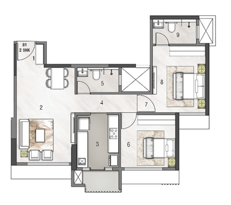 Resale 2 Bedroom 615 Sq Ft Apartment In Rustomjee Erika Kherwadi