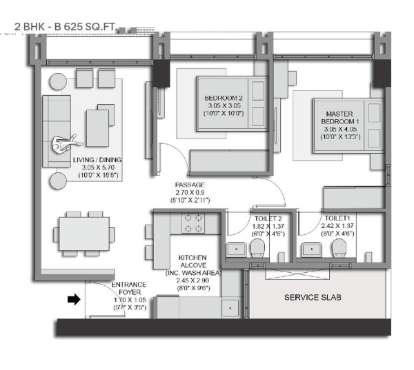 Transcon Triumph Tower 3 in Andheri West, Mumbai @ 1.35 Cr - Floor ...