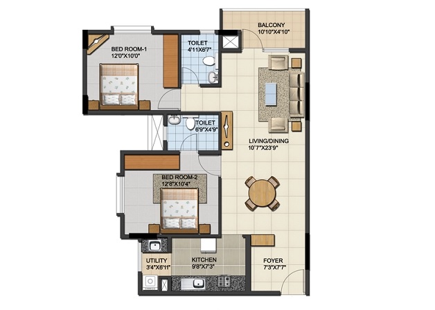 Raheja Solaris in Juinagar, Navi Mumbai @ 75.00 Lac - Floor Plans ...