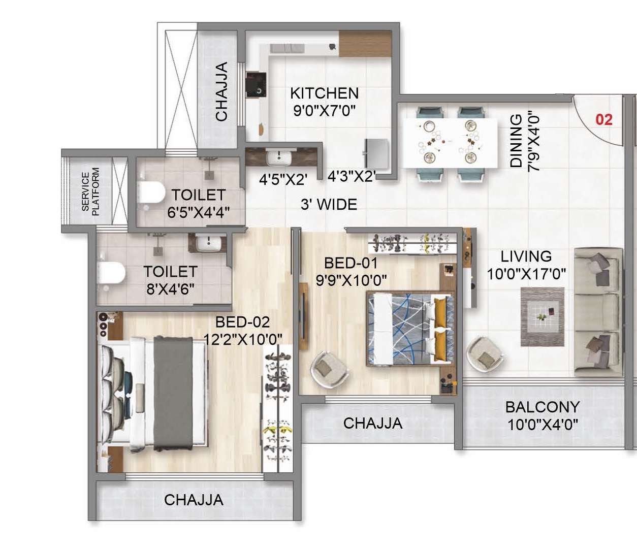 Varsha Balaji Skyline Floor Plans - Kharghar Sector 34, Navi Mumbai