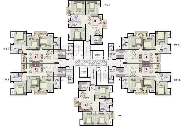Jaypee Greens Kosmos in Sector 134, Noida @ 73.89 Lac - Floor Plans ...