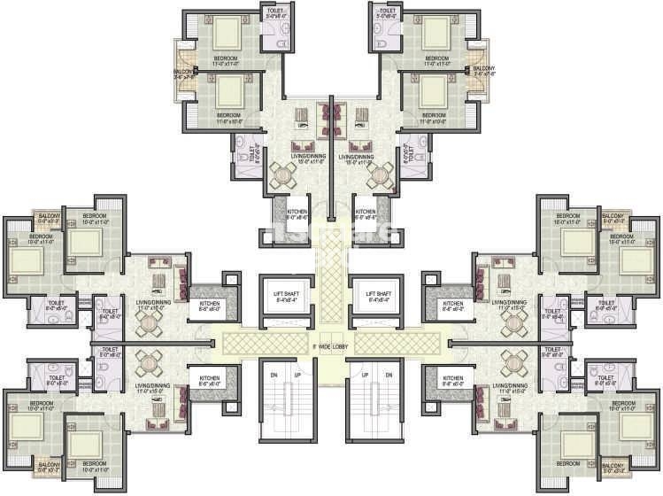 Jaypee Greens Kosmos in Sector 134, Noida @ 73.89 Lac - Floor Plans ...