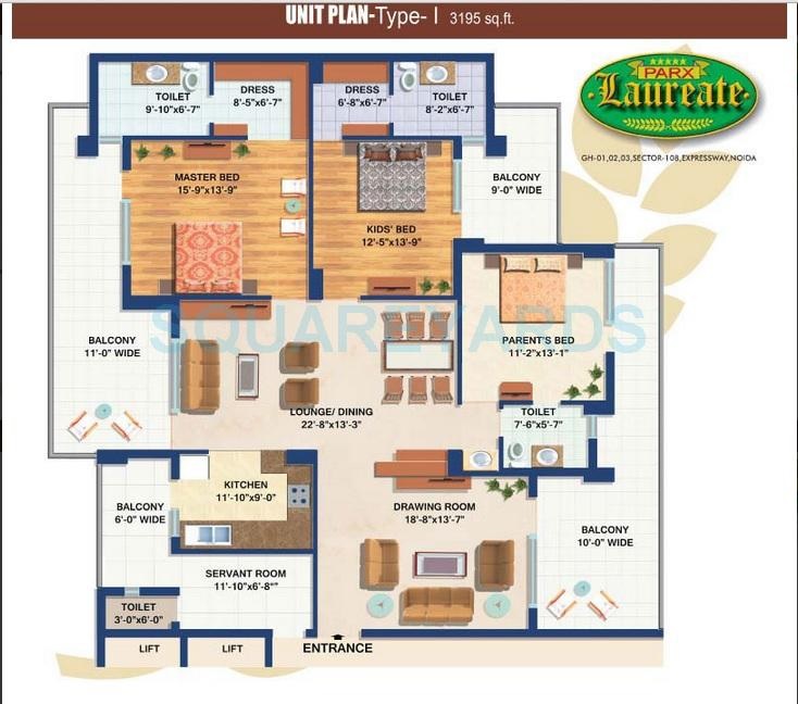 Parx Laureate in Sector 108, Noida @ 2.25 Cr - Floor Plans, Location ...