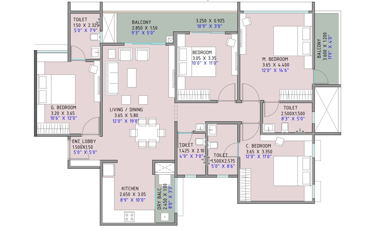 Austin Lush Residences Floor Plans - Tathawade, Pune