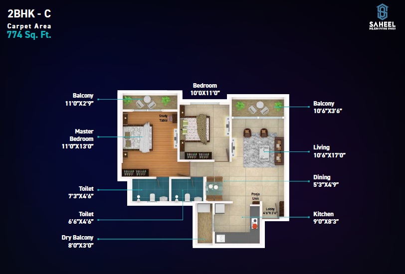 Saheel Itrend Baner NX Floor Plans - Mahalunge, Pune